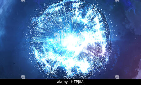 3d rendering of Abstract galaxy creation. Abstract planet on a ...