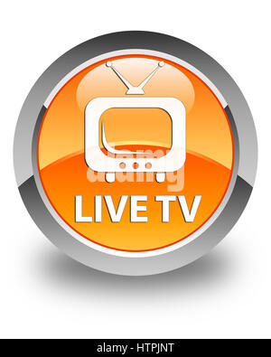 Live tv isolated on glossy green round button abstract illustration ...