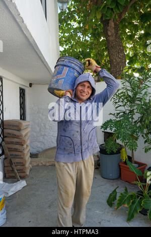 Mexican laborer working with cement, Acapulco, Mexico Stock Photo - Alamy