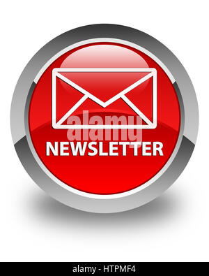 Newsletter isolated on glossy red round button abstract illustration ...