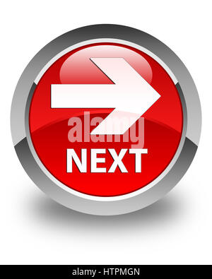 Next isolated on glossy red round button abstract illustration Stock ...
