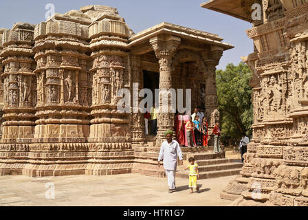 India, Gujarat, Modhera, Surya Kund step well, Sun Temple Stock Photo ...