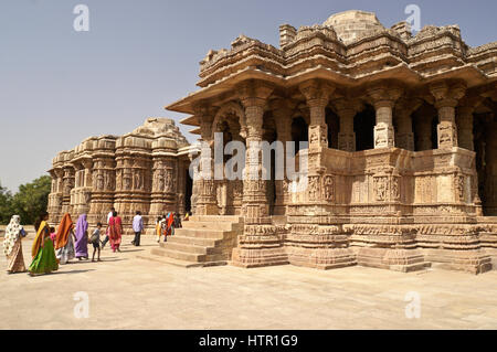 India, Gujarat, Modhera, Surya Kund step well, Sun Temple Stock Photo ...