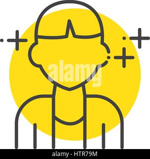 Man, human avatars icon yellow mark Stock Vector Image & Art - Alamy