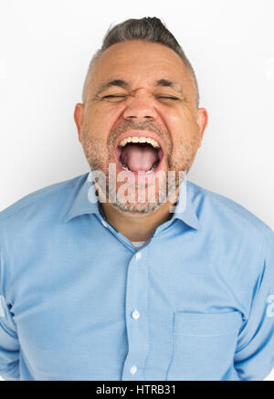 Adult Man Laughing Studio Concept Stock Photo - Alamy