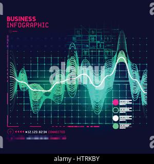 A detailed and technical business graph infographic element. Vector ...