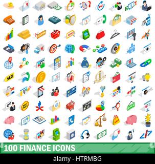 100 finance icons set, isometric 3d style Stock Vector Image & Art - Alamy