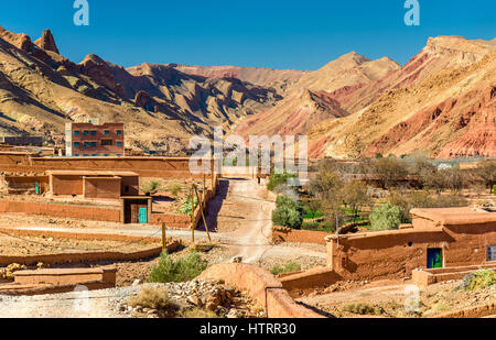 View of Bou Tharar village. Morocco, the Valley of Roses Stock Photo ...
