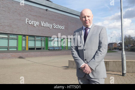 Headteacher Dale Barrowclough outside Forge Valley School in Leeds ...