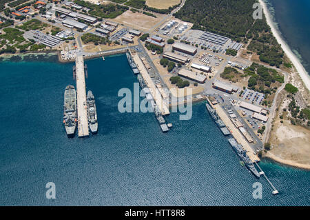 Aerial view of the naval base of HMAS Stirling, on Garden Island in ...