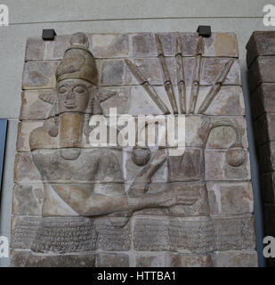 Elam. Moulded clay brick panel: Elamite goddess. Temple of Inshushinak ...