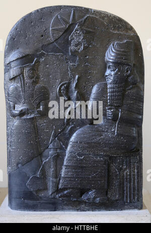 Babylonian stele usurped by Elamite King. Detail god. Basalt. 12th ...