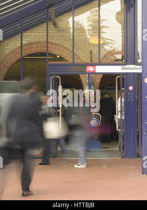 Chelmsford Essex train station platform welcome to Chelmsford sign with ...