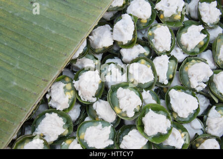 Tako (Traditional Thai Pudding with Coconut Topping) is dessert of ...