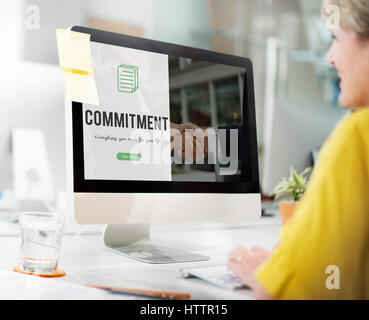 Commitment word on business handshake background Stock Photo - Alamy