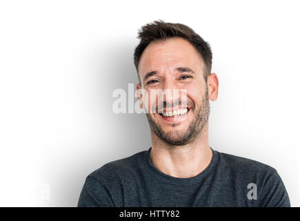 Man Smiling Happiness Carefree Emotional Expression Concept Stock Photo ...