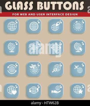 globes web icons for user interface design Stock Vector Image & Art - Alamy
