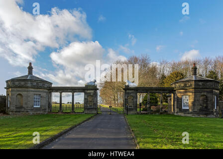 South entrance to Blagdon Hall, Northumberland, home of Vicount Ridley ...