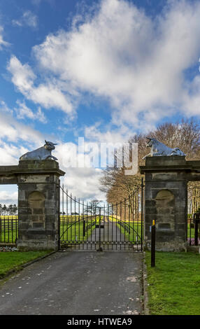 South entrance to Blagdon Hall, Northumberland, home of Vicount Ridley ...