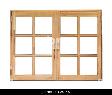 Wooden window isolated on white background Stock Photo - Alamy