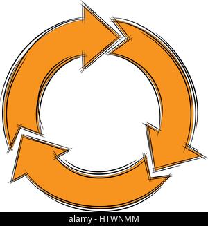 Vector doodle of three circular arrows Stock Vector Image & Art - Alamy