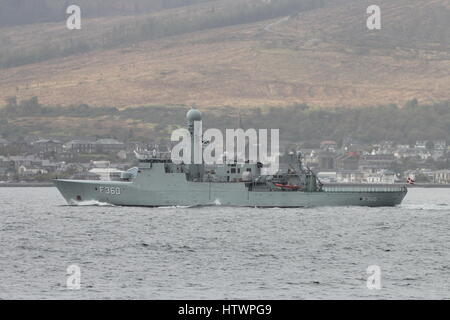 HDMS Hvidbjoernen (F360), a Thetis-class frigate of the Danish Navy ...