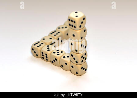 Optical illusion impossible triangle made with dice Stock Photo - Alamy