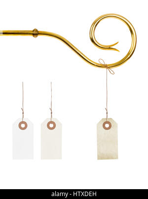 Staff or scepter of Sinterklaas. Isolated on white backgroud. Part of a ...