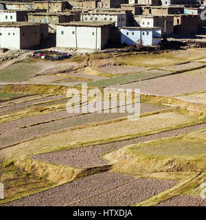 aerial view "Moroccan Village" farm near Marrakesh in desert area Stock ...