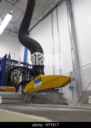Circular bench saw with dust extractor Stock Photo - Alamy