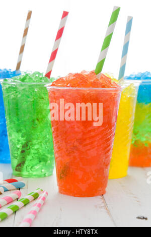 Colorful summer slushies isolated on white background Stock Photo - Alamy