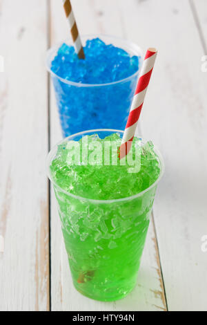 Colorful summer slushies isolated on white background Stock Photo - Alamy