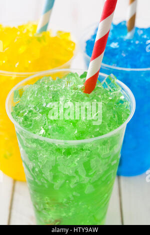 Colorful summer slushies isolated on white background Stock Photo - Alamy
