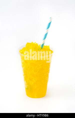 yellow summer slushie isolated on white background Stock Photo - Alamy