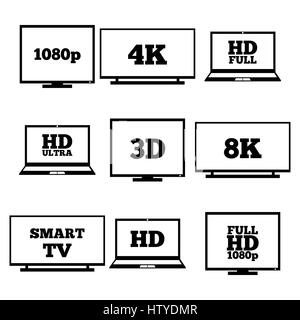 4k hd. Modern technology signs. Vector illustration symbol Monitor ...