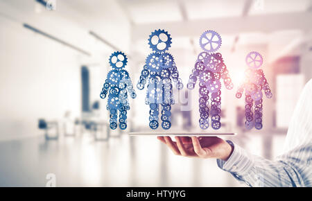 Concept of cooperation or maybe family with two figures presenting ...