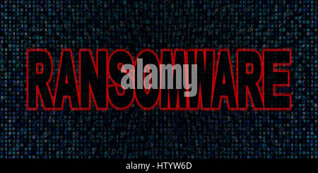 Ransomware text on hex code illustration Stock Photo - Alamy