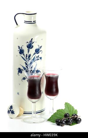 Dutch Genever flavored with black currants traditionally served in ...