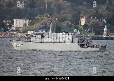 BNS Crocus (M917), a Flower-class (Tripartite) minehunter of the ...
