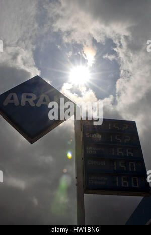 Tankstelle ARAL Preistafel Tanken *** Petrol station ARAL price board ...