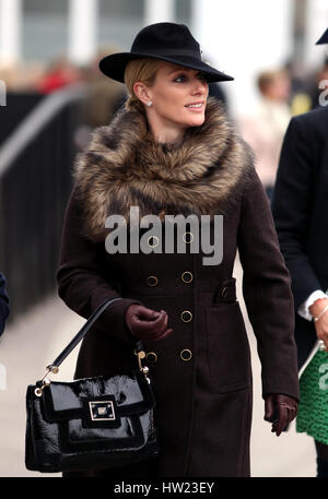 Zara Tindall during St Patrick's Thursday of the 2017 Cheltenham ...