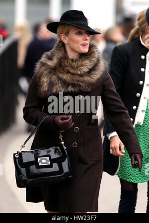Zara Tindall during St Patrick's Thursday of the 2017 Cheltenham ...