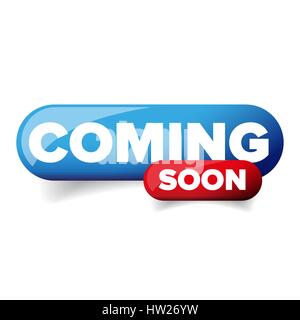Advertising coming soon button design illustration, Promotion sign ...