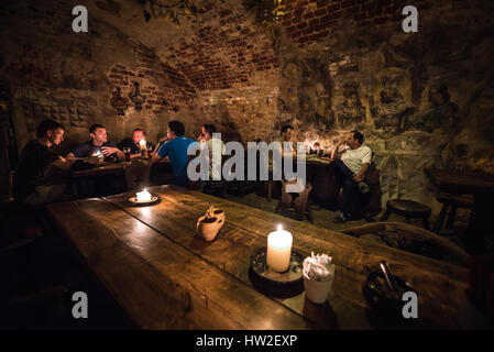 Medieval style interior of famous Rozengrals restaurant on the Old Town ...