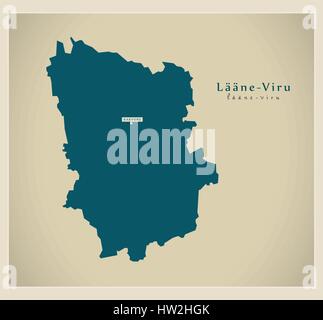 Map of Estonia with the provinces, Lääne-Viru is highlighted Stock ...