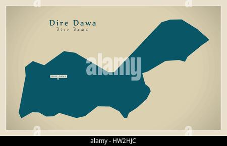 Map of Ethiopia with the provinces, Dire Dawa is highlighted Stock ...