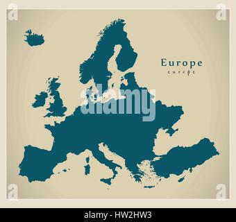 Modern Map - Europe complete with countries Stock Vector Image & Art ...