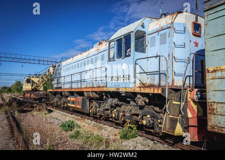 Old locomotive on Yaniv railway station, Chernobyl Nuclear Power Plant ...
