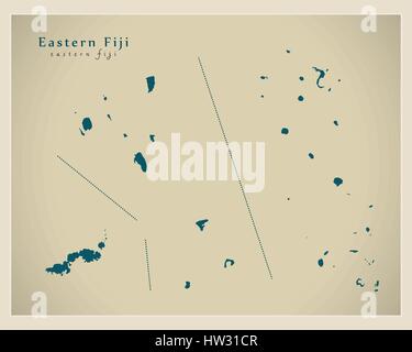 Map of Fiji with regions. Just a simple country border map with region ...