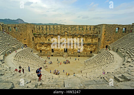 Aspendos, Antalya, Roman Amphitheatre, Stage Relief Detail, Turkey ...